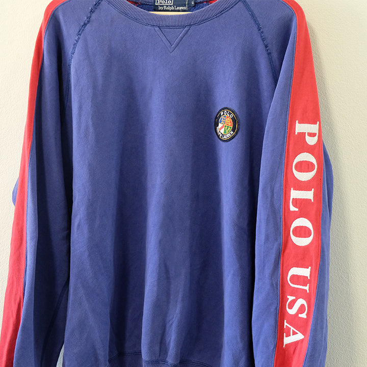Vintage RARE Polo Ralph Lauren Cookie Polo USA Spell Out Crewneck - M ...