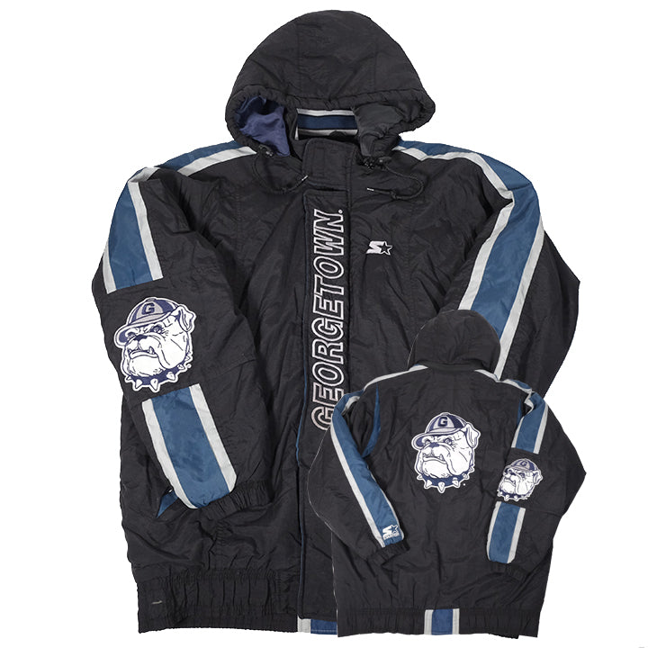 Vintage Starter Georgetown Bulldogs Basketball Quilted Jacket - L ...